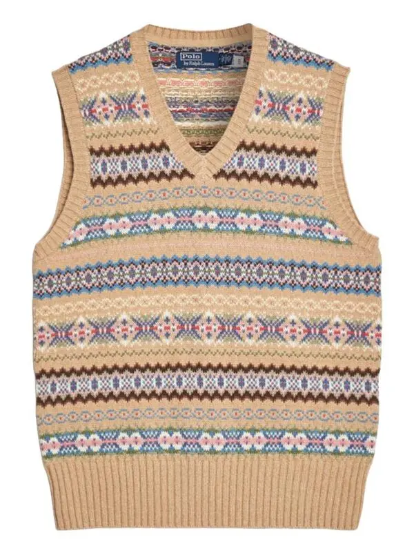 Polo Ralph Lauren Fairisle V-neck Vest - Nude