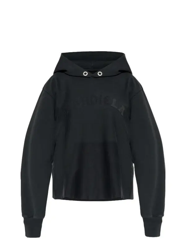 MAISON MARGIELA Logo Appliqué Hoodie - Black