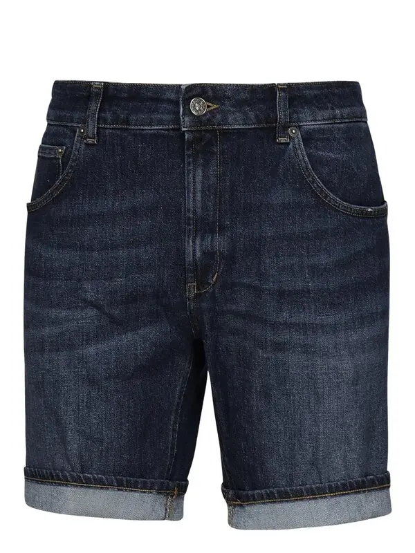 DONDUP Regular Fit Low Waist Denim Shorts With Ruffle Hem - Black