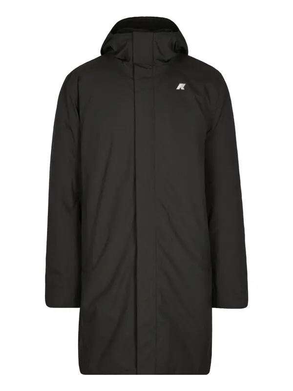 K-WAY Long-sleeved Hooded Coat - Black