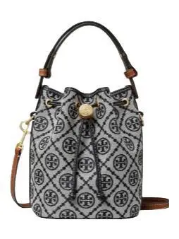Tory Burch T Monogram Mini Bucket Bag - Navy Blue