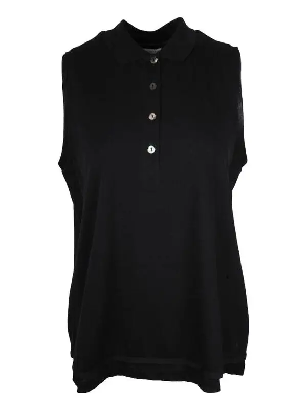 Moncler Sleeveless Button Blouse - Black