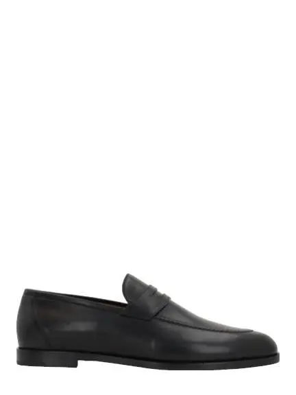 Loro Piana Round Toe Loafers - Black