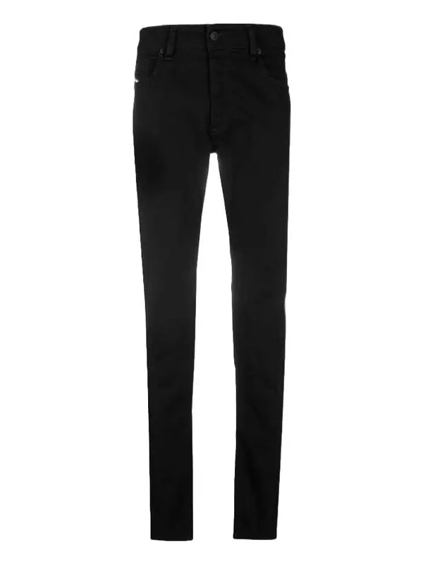 DIESEL® Logo Patch Slim-fit Jeans - Black