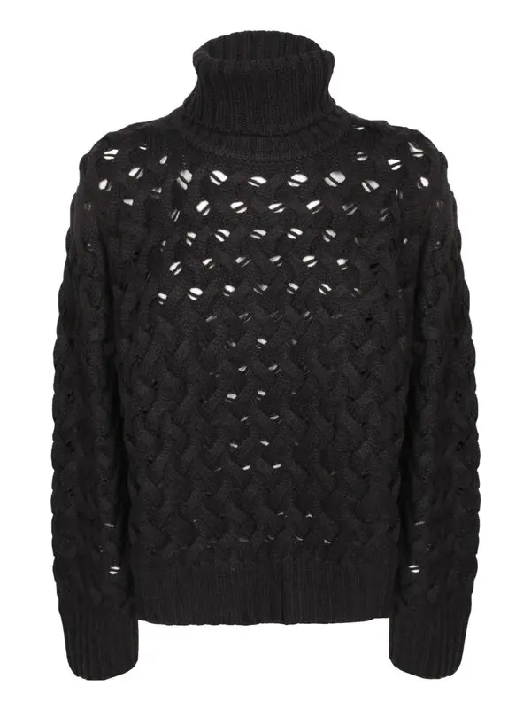 P.a.r.o.s.h High Neck Long Sleeve Sweater - Black