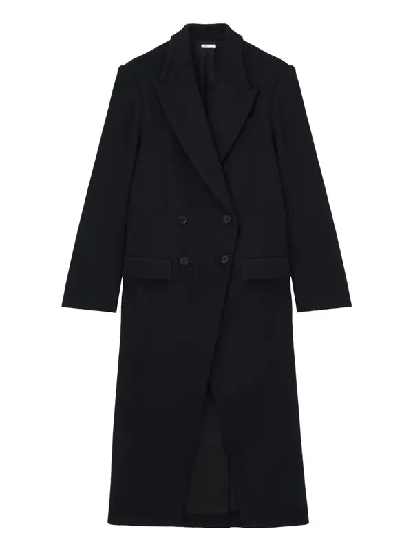 Alexander McQueen Double-breasted Wool Felt Coat With T-bar Chain Detail - Black