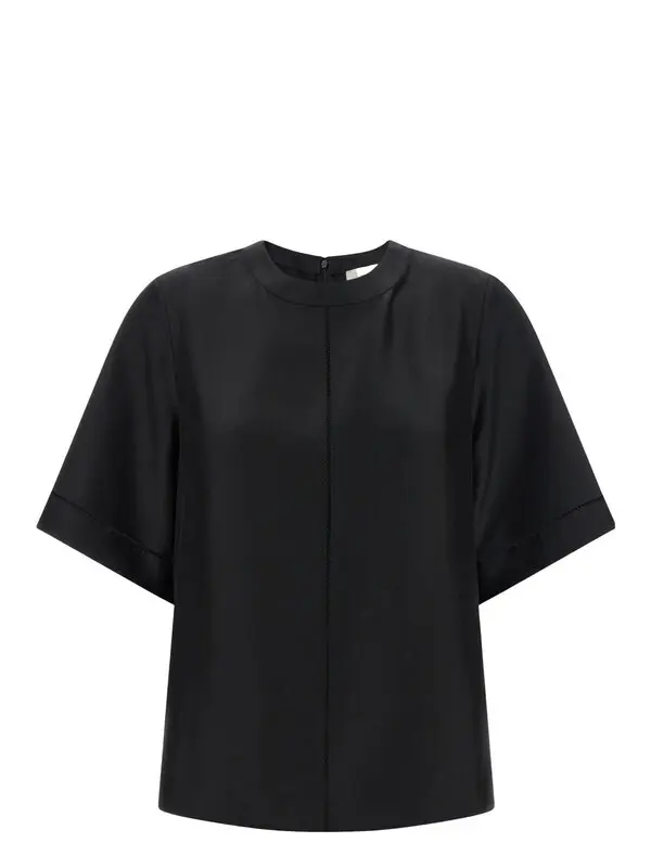 Loulou De Saison Lace-trimmed Crewneck Top - Black