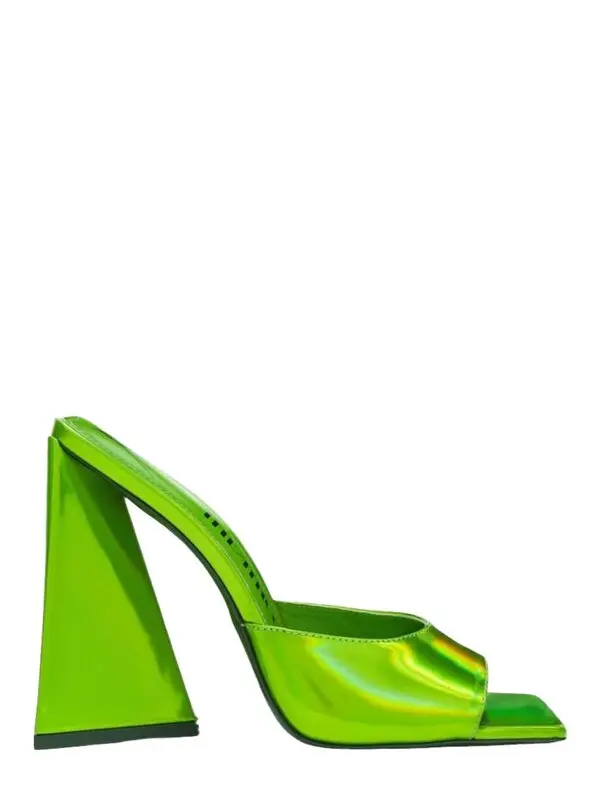 Attico The Devon Heeled Mules - Green