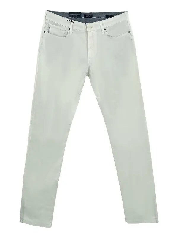 Emporio Armani Logo Straight Leg Jeans - White