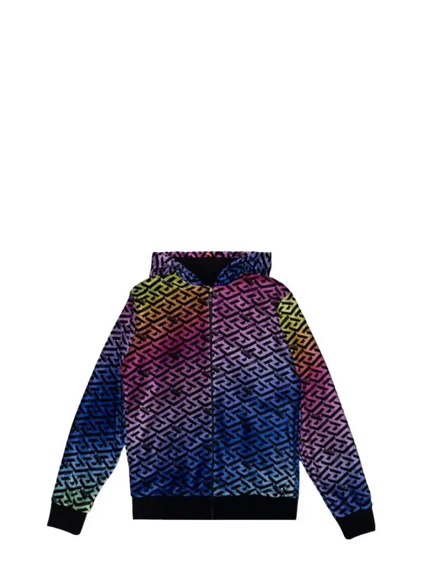 Versace La Greca Print Hoodie - Black