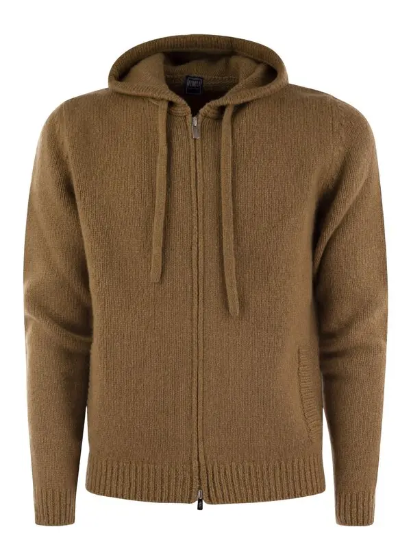 Fedeli Hooded Zip-up Cardigan - Green
