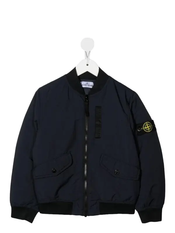 Stone Island Logo-patch Bomber Jacket - Blue