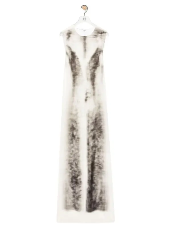 Loewe Velvet Tube Dress With Eye Pattern - White