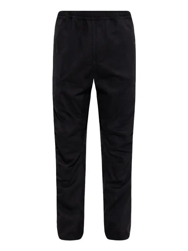 Stone Island Logo Patch Tapered Trousers - Black