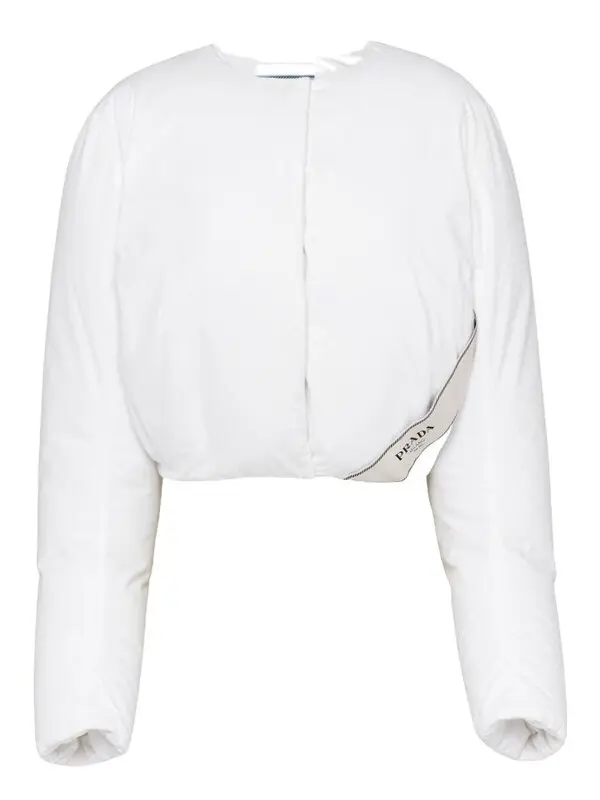 Prada Cropped Cotton Down Jacket - White