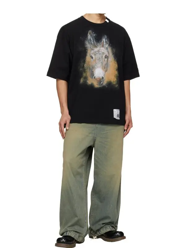 Mihara Yasuhiro Drawstring Wide Jeans - Blue