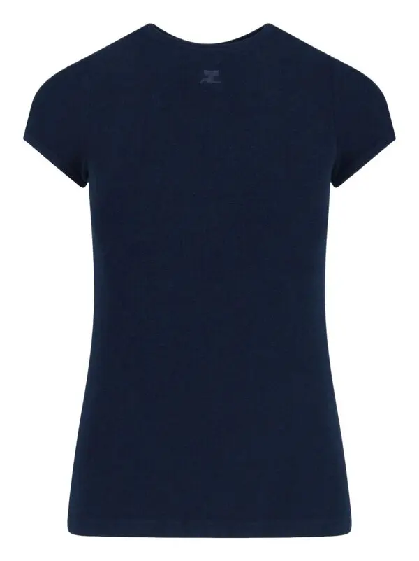 COURREGES Short-sleeved Crewneck T-shirt - Blue
