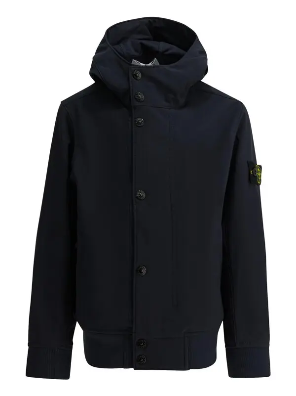 Stone Island Long-sleeved Hooded Jacket - Blue