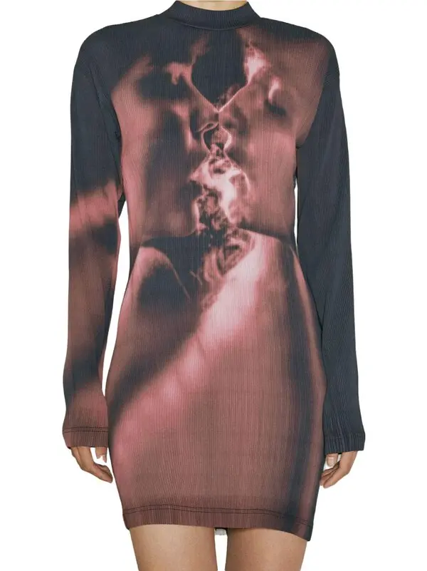Eytys Rhye Graphic-printed Mini Dress - Black