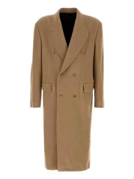 Balenciaga Double-breasted Long Coat - Camel