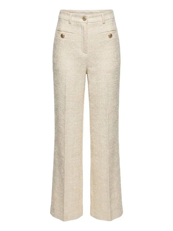 Gucci Straight-leg Pants With Gg Logo Buttons - White