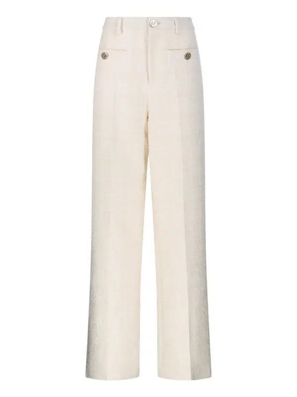 Gucci Straight-leg Pants With Gg Logo Buttons - White
