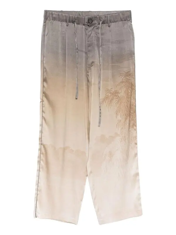 PIERRE-LOUIS MASCIA Printed Drawstring Waist Pants - Nude