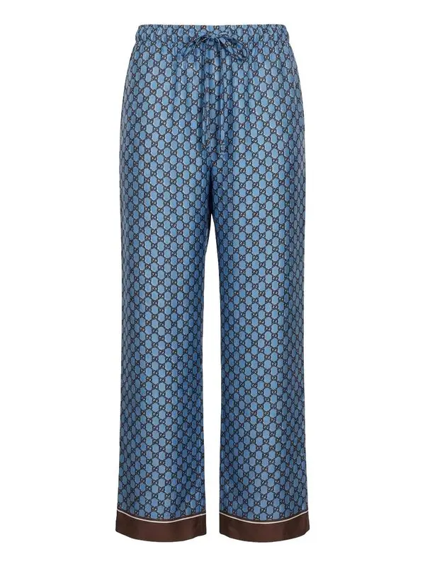 Gucci Monogrammed Relaxed Fit Trousers - Lavender And Color