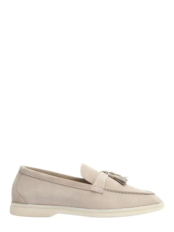 SCAROSSO Leandra Tassel Loafers - Sand-suede Leather