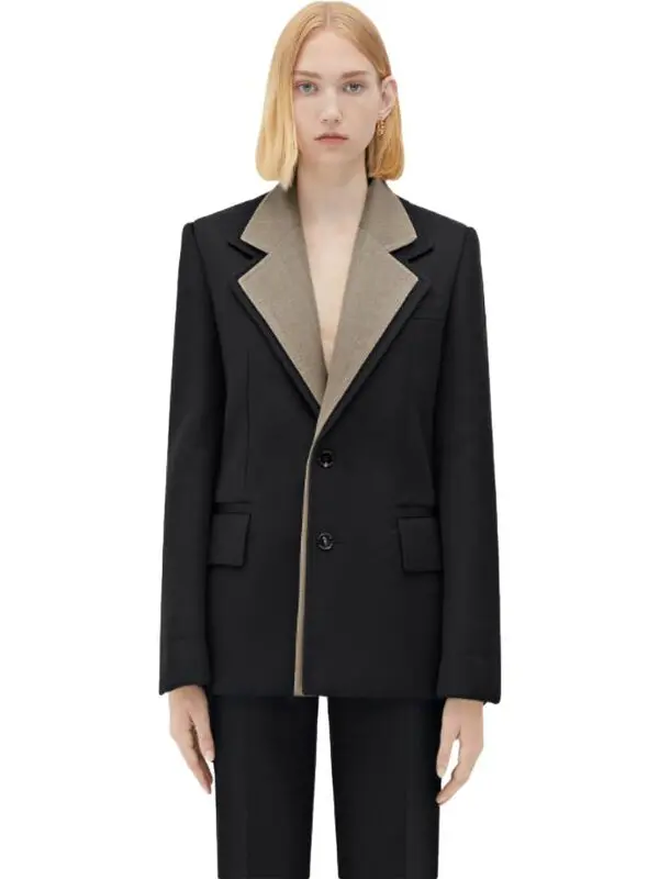 Bottega Veneta Curved Sleeved Jacket - Black