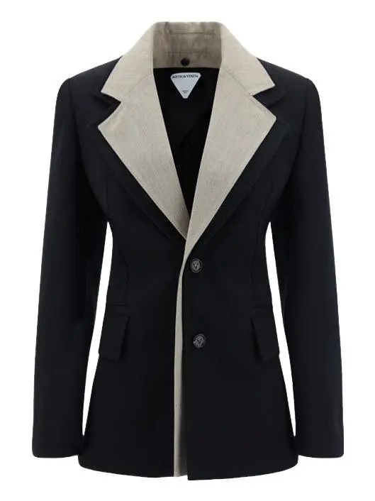 Bottega Veneta Curved Sleeved Jacket - Black