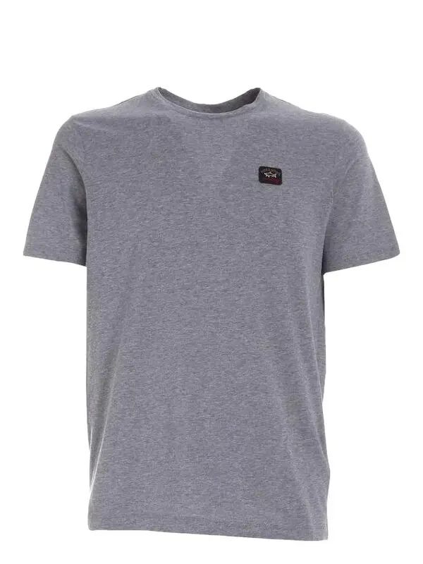 PAUL  SHARK Logo-patch Cotton T-shirt - Gray