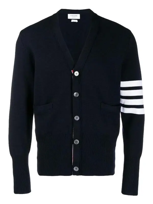 Thom Browne 4-bar Striped Cardigan - Navy Blue