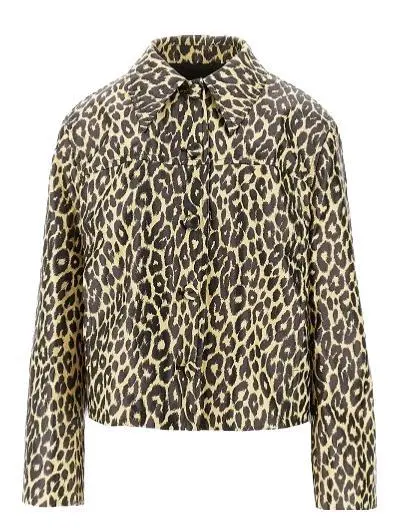 JIL SANDER Leopard-printed Long-sleeved Jacket - Nude