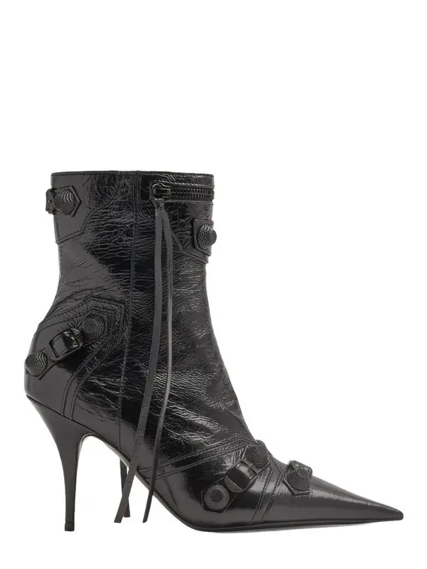 Balenciaga Cagole Pointed-toe Boots - Black