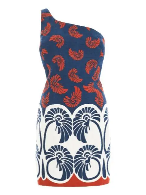 La DoubleJ Palmetto Placed Print Minidress - Blue