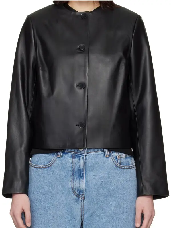 Loulou De Saison Leather Button Jacket - Black