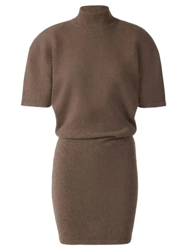 Jacquemus High Neck Knitted Dress - Brown