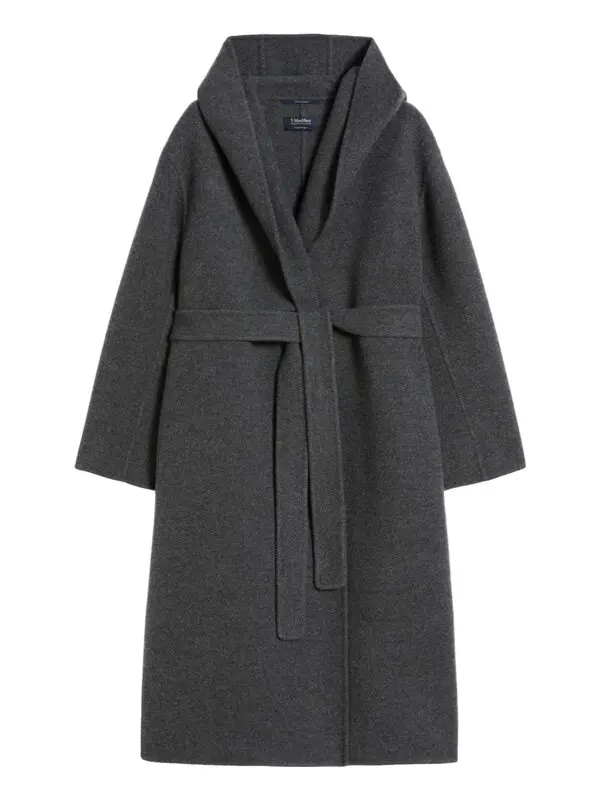 Max Mara Cashmere And Wool Hooded Coat - Medium Gray