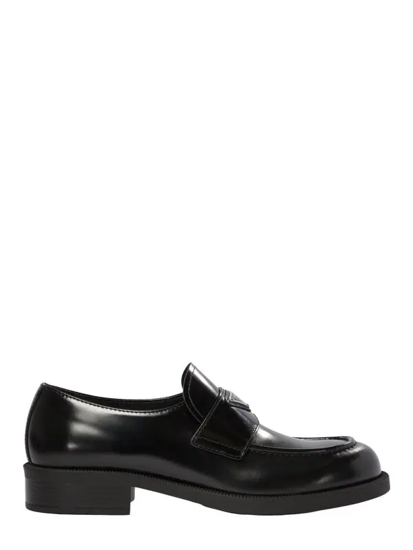 Prada Push-on Loafers With Triangle Logo - Black