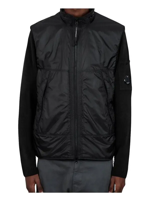 C.P. COMPANY Zip-up Logo Detail Gilet - Black