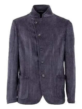 Emporio Armani Corduroy Three-button Blazer - Black