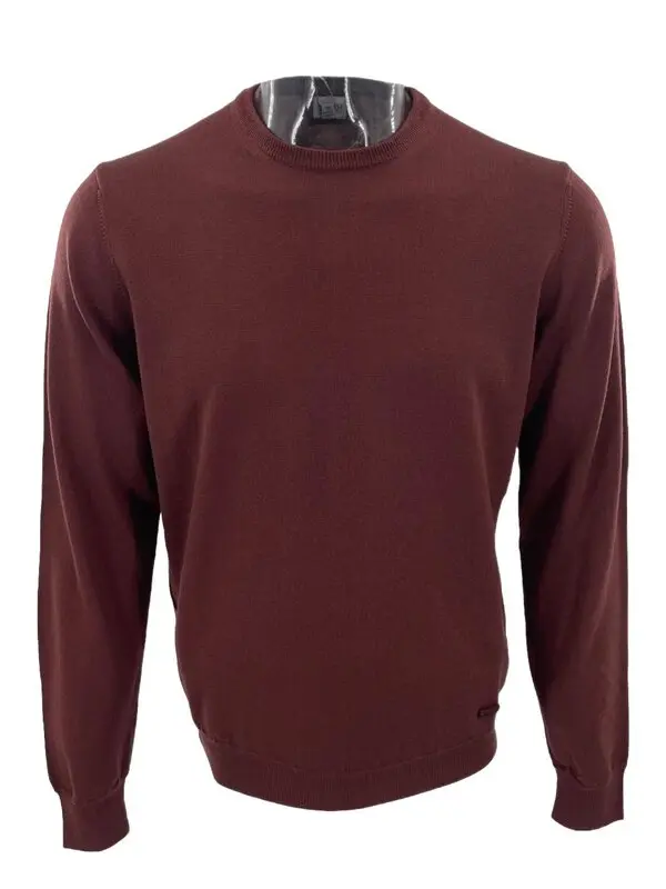 Emporio Armani Round Neck Long Sleeve Sweater - Red