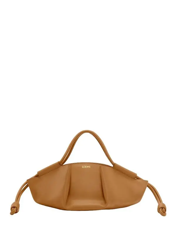 Loewe Small Paseo Bag In Shiny Nappa Calfskin - Oak Brown