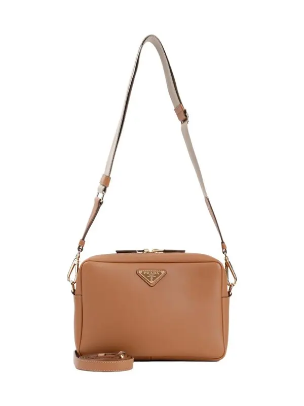 Prada Triangle Logo Shoulder Bag - Brown