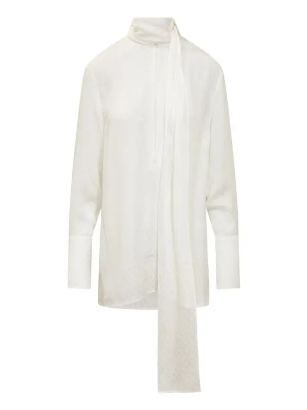 Givenchy All-over Logo Detailed Blouse - Ivory