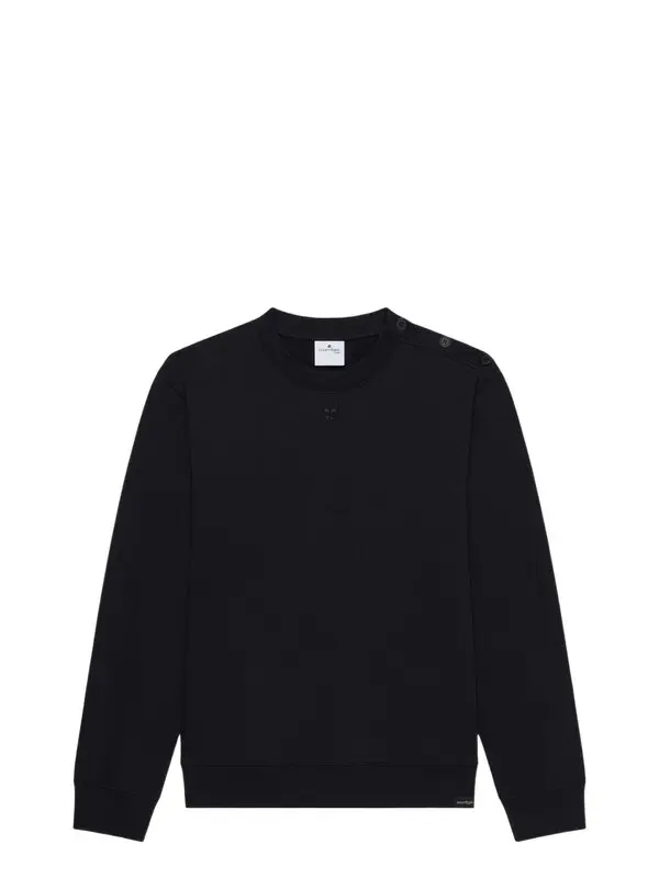 COURREGES Buttoned Jersey Sweatshirt - Black