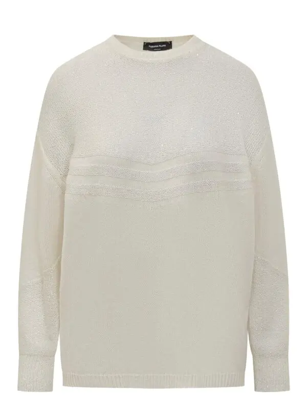 Fabiana Filippi Long Sleeve Crewneck Jumper - White