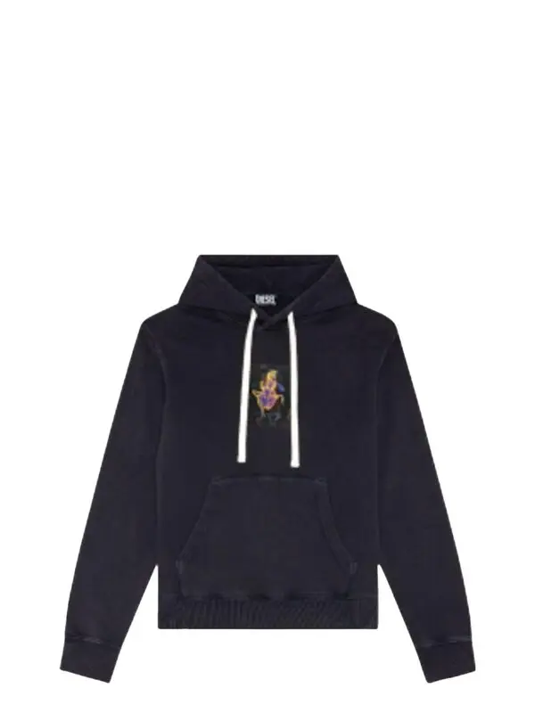 DIESEL® Graphic Print Hoodie - Black