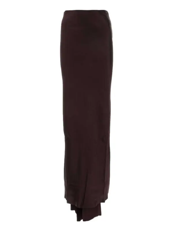 ANN DEMEULEMEESTER Draped Satin Asymmetric Hem Skirt - Black